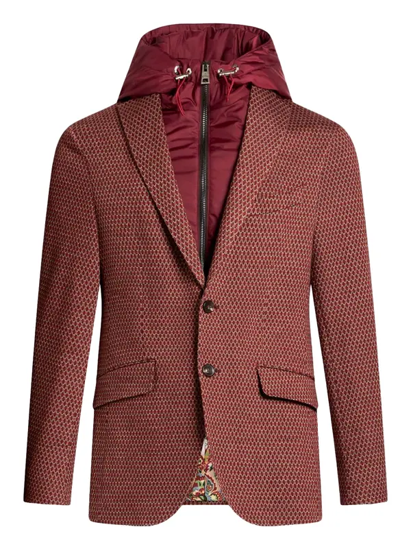 Etro Detachable-hood Single-breasted Blazer - Red
