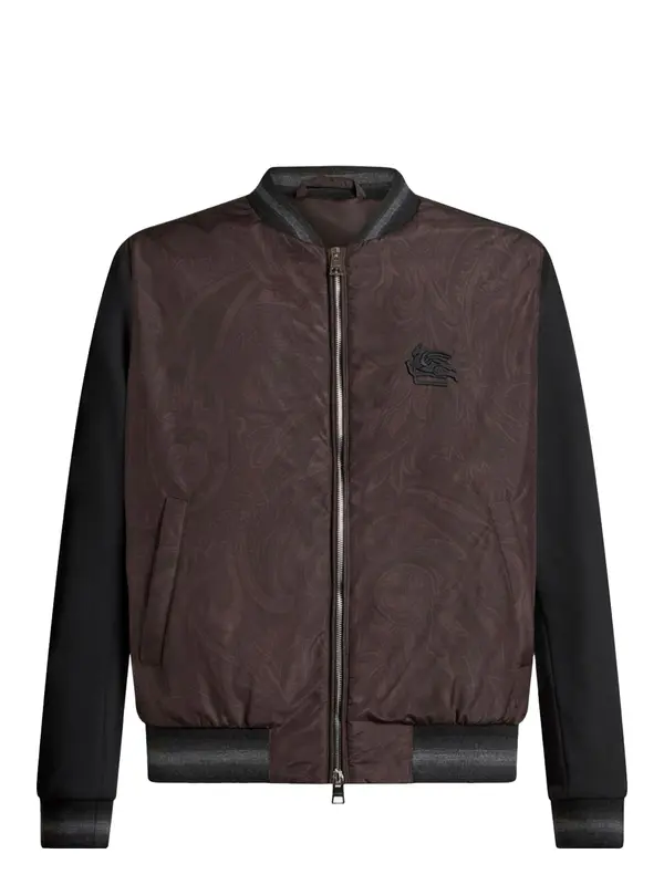 Etro Paisley-print Panelled Bomber Jacket - Brown