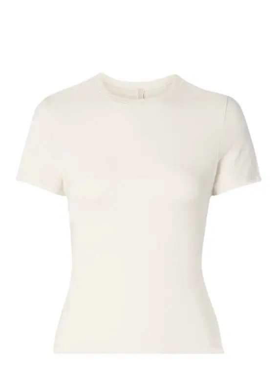 SKIMS Stretch-cotton Jersey T-shirt - Ivory