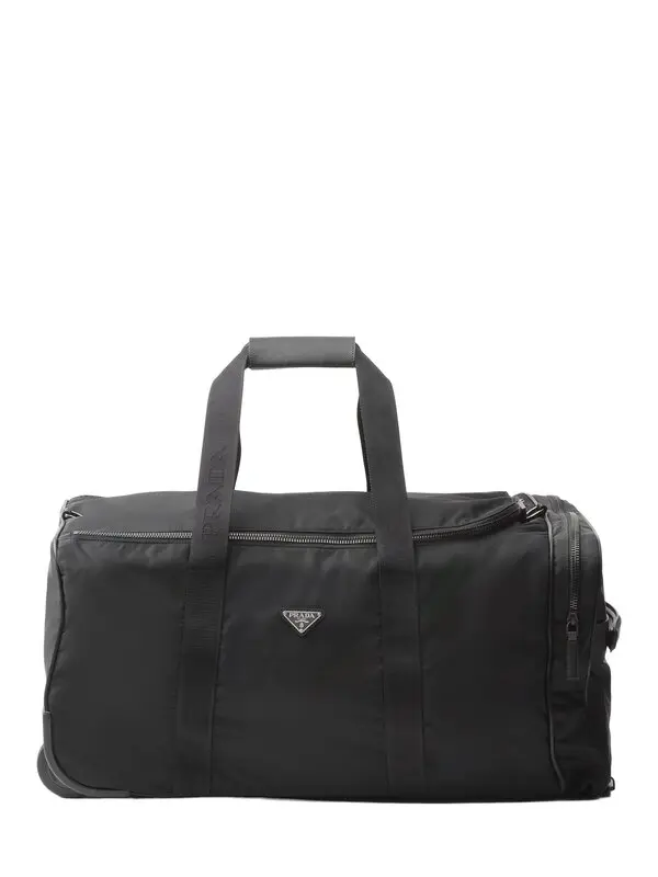 Prada Re-nylon And Saffiano Leather Trolley - Black