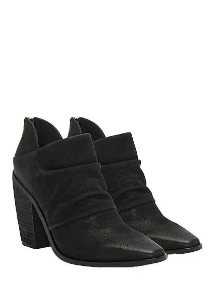 Vince Camuto Ainsley Ruched Ankle Boots With Stacked Block Heel - Black