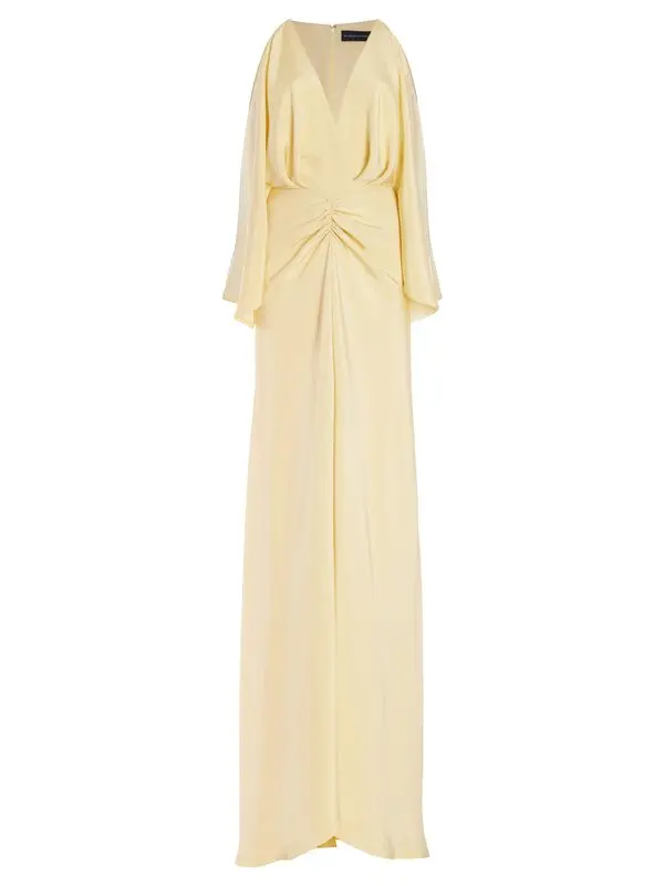 Brandon Maxwell The Sierra Gathered Silk Crepe Gown - Yellow