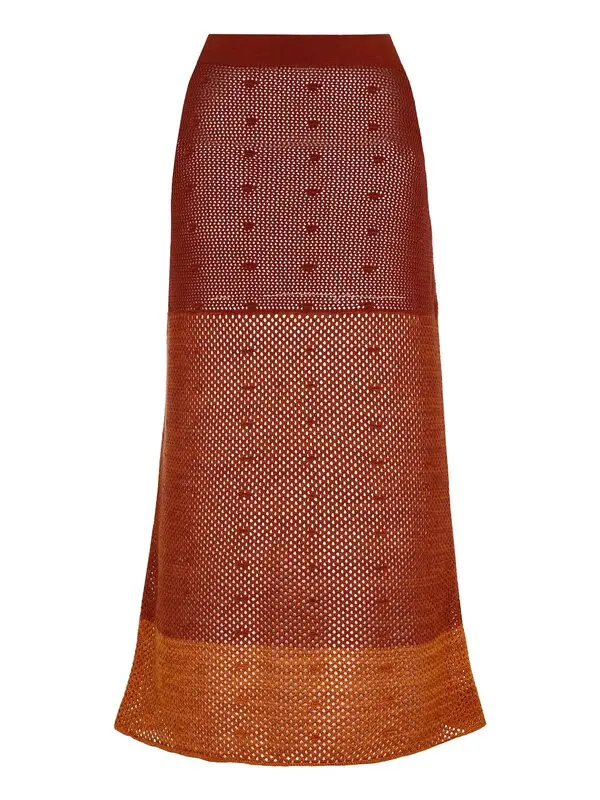Escvdo Ofrenda Knit Maxi Skirt - Brown