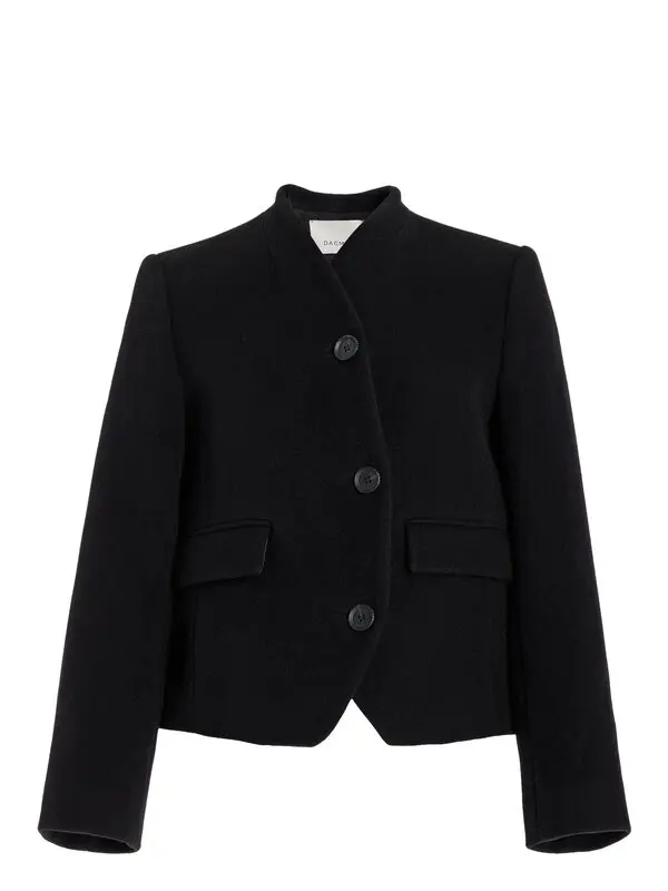 HOUSE OF DAGMAR Curved Wool-blend Jacket - Black