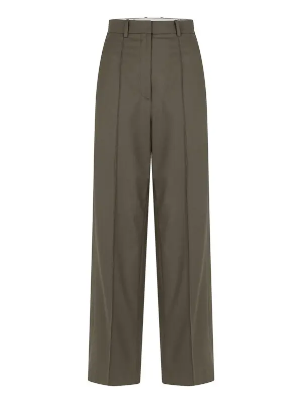 HEIRLOME Antonella Straight-leg Stretch-wool Pants - Grey