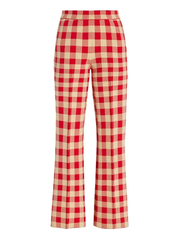 HIGH SPORT Kick Gingham Cropped Pants - Red
