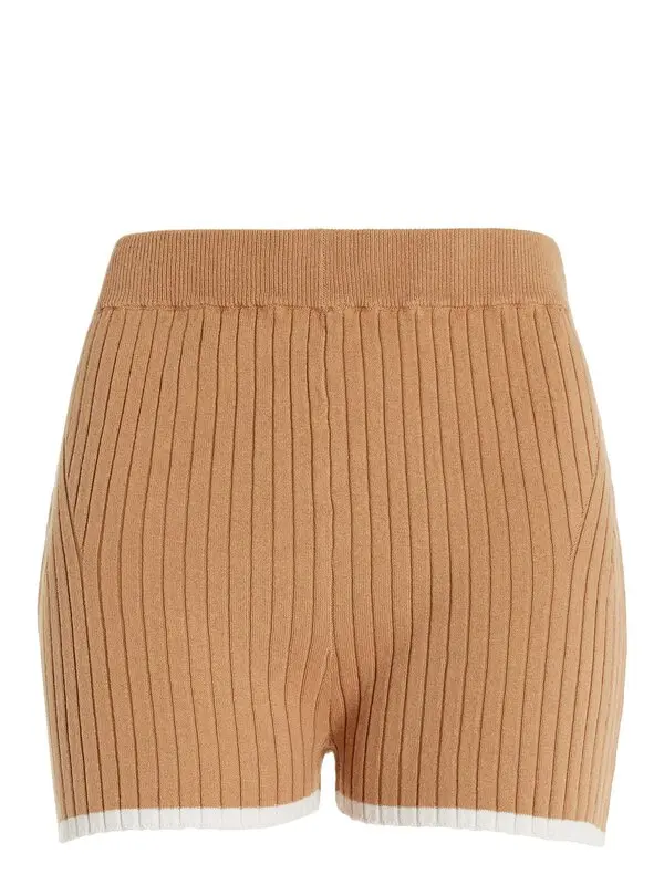 Matthew Bruch Ribbed Knit Mini Shorts - Brown