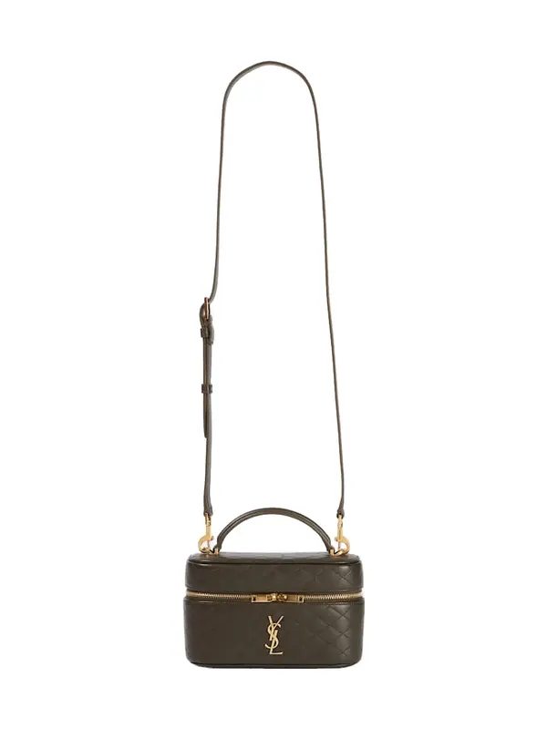 Saint Laurent Gaby Leather Vanity Bag - Brown