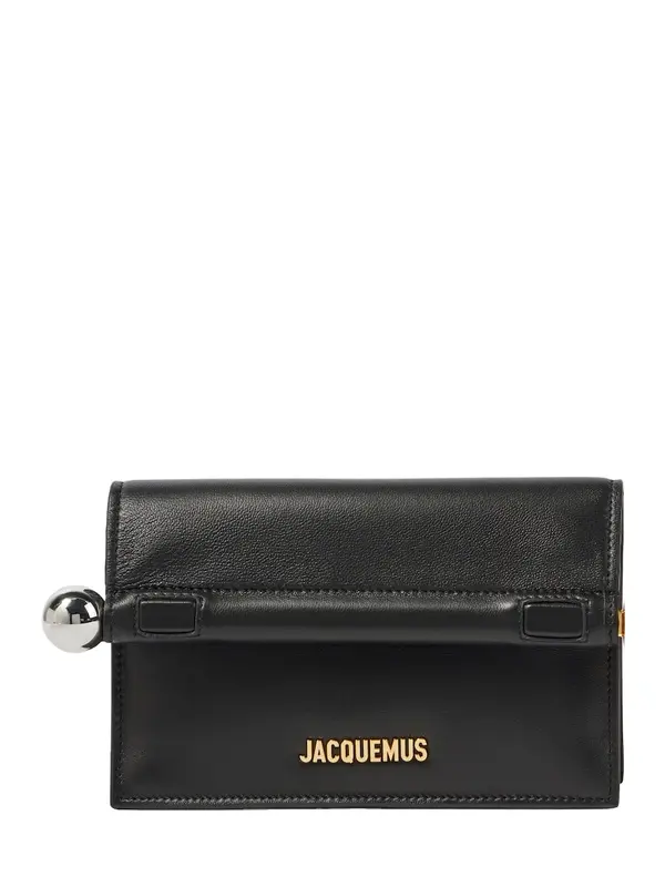 Jacquemus La Petite Pochette Rond Carré Leather Clutch - Black