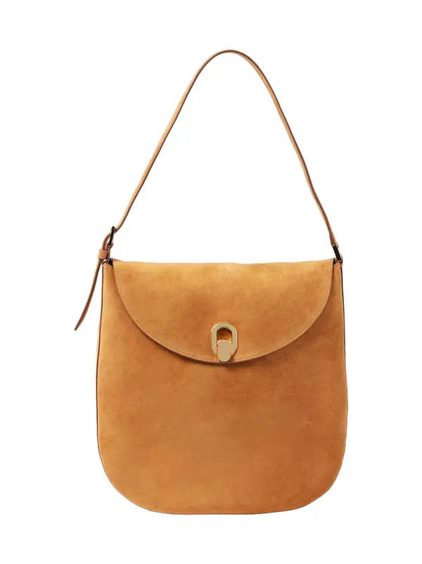 Savette Tondo Large Suede Shoulder Bag - Brown