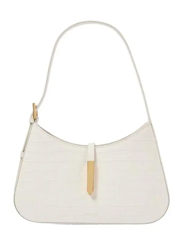 DEMELLIER Tokyo Croc-effect Leather Shoulder Bag - White