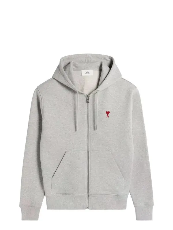 Ami De Coeur Zip-up Hoodie - Grey