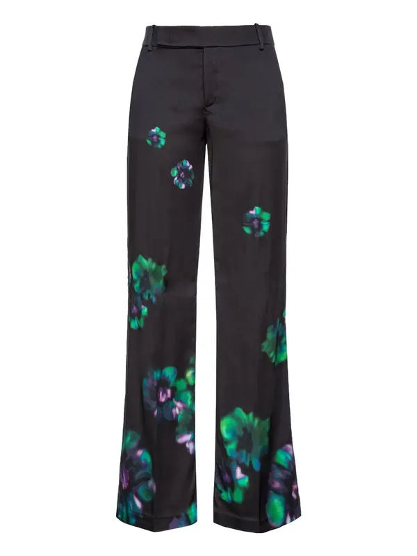 Pinko Poitiers Floral-print Trousers - Black