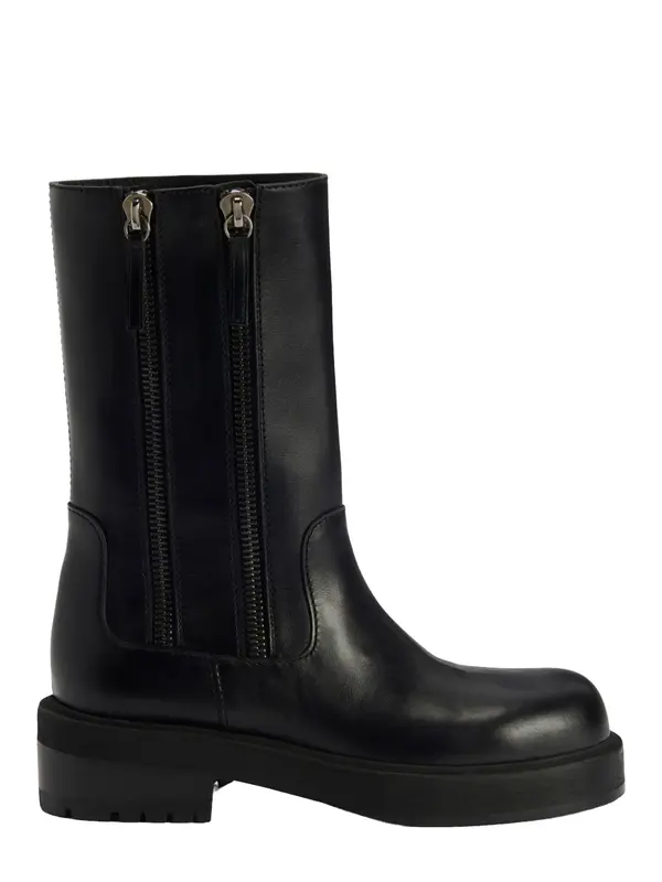 GIUSEPPE ZANOTTI Foustine Leather Ankle Boots - Black