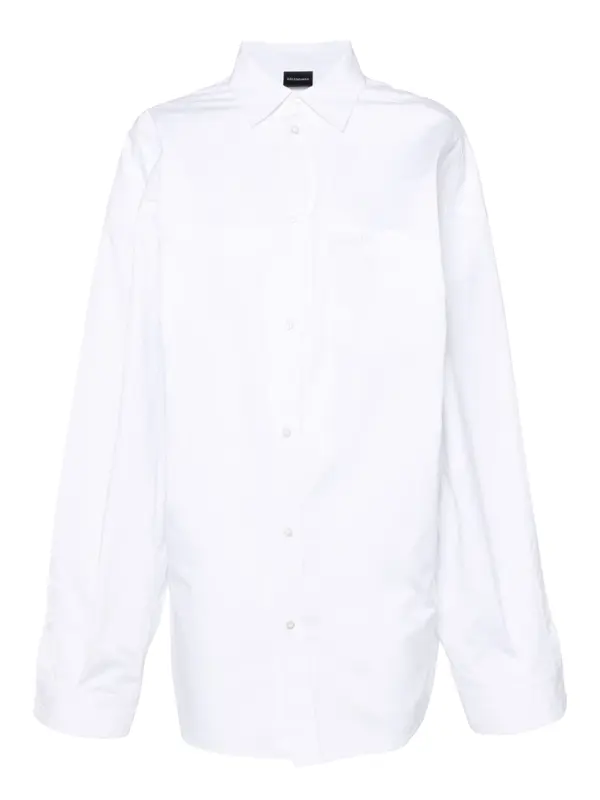 Balenciaga Asymmetric Poplin Shirt - White