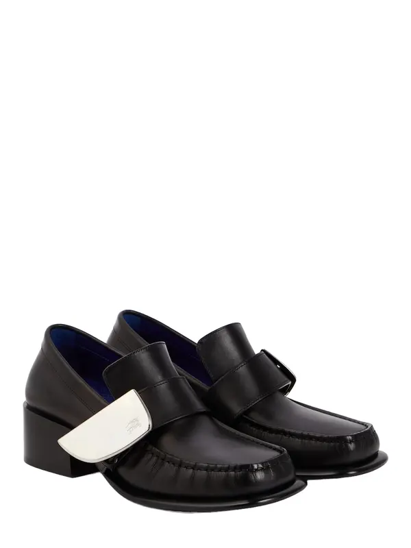 Burberry Leather Loafer Pumps - Black
