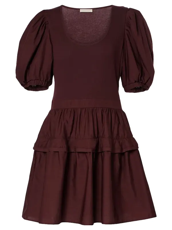 Ulla Johnson Tilda Mini Dress - Burgundy