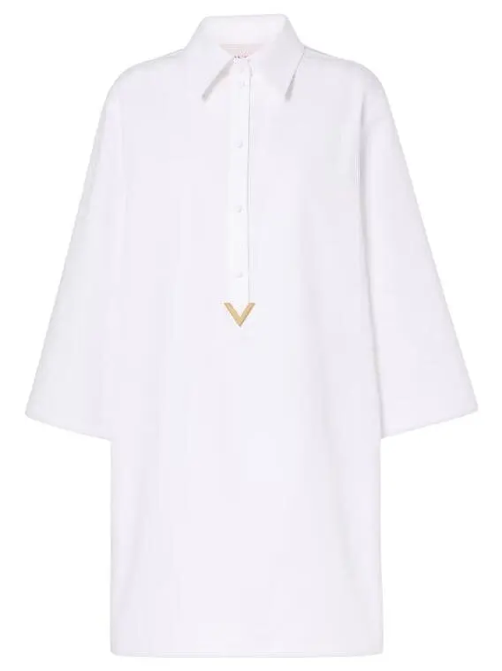 Valentino Garavani Cotton And Linen Mini Dress - White