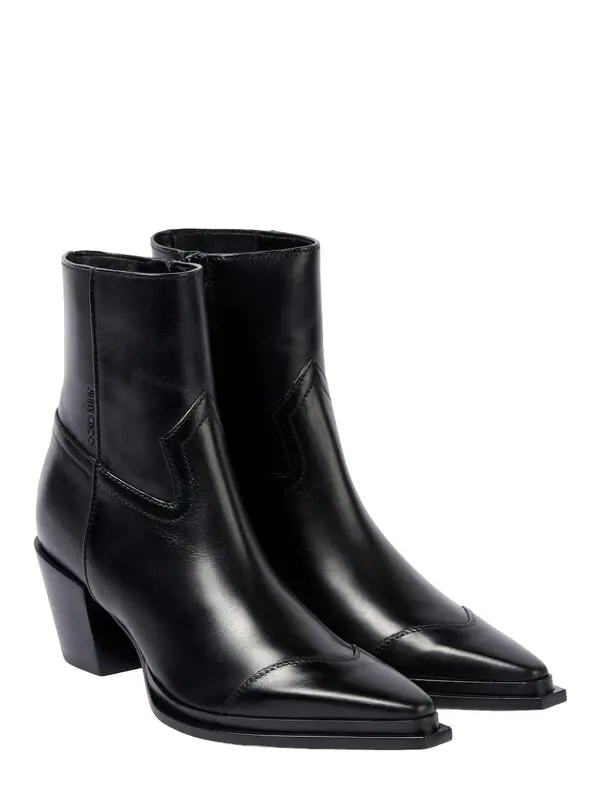 JIMMY CHOO Cece 60 Leather Ankle Boots - Black
