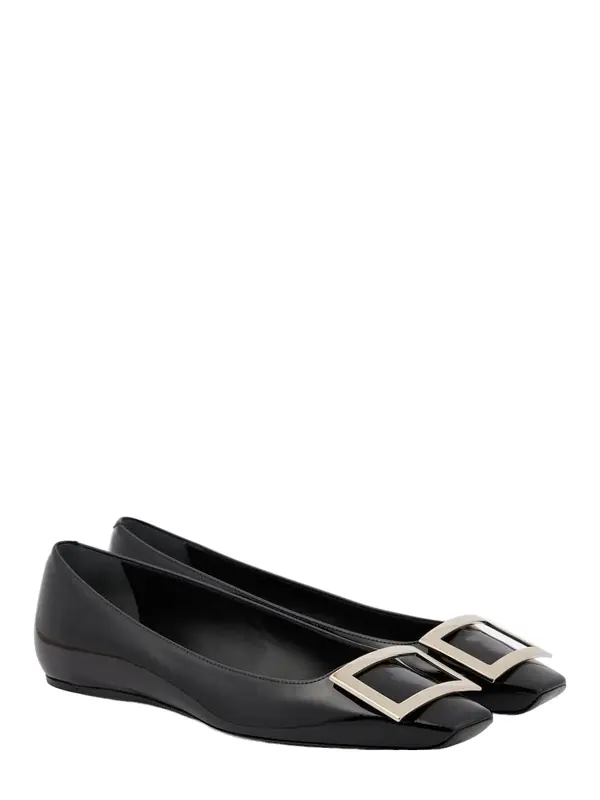 ROGER VIVIER Trompette Patent Leather Ballet Flats - Black