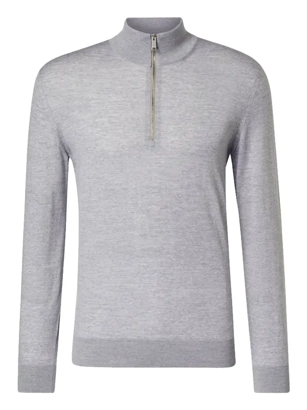 Zegna Wool Half-zip Sweater - Grey