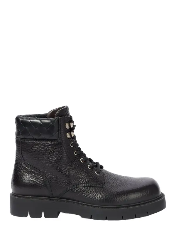 Bottega Veneta Haddock Leather Lace-up Boots - Black