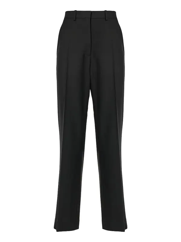 THE ROW Albereta Flared Virgin Wool Pants - Black