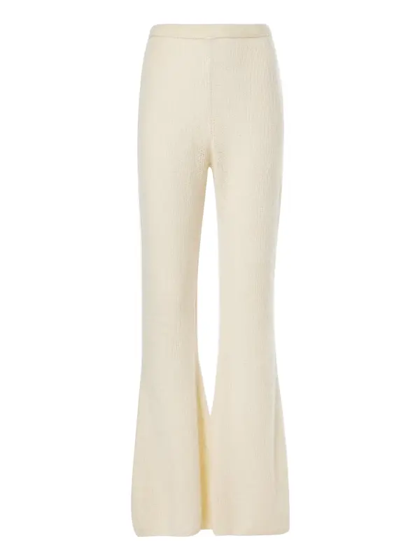 THE ROW Gregori Flared Cashmere Pants - White