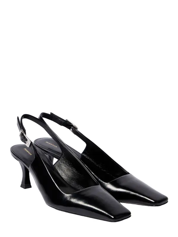 Proenza Schouler 65 Leather Slingback Pumps - Black