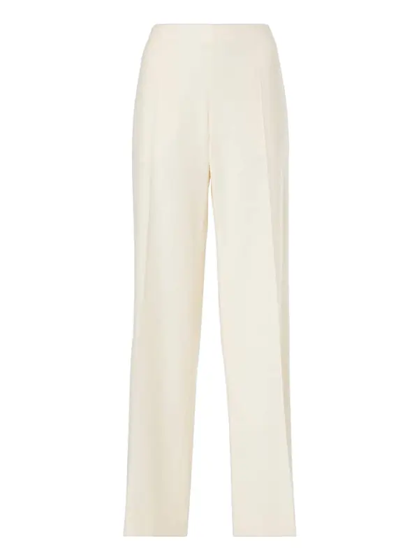 THE ROW Wool, Silk And Linen Straight Pants - White