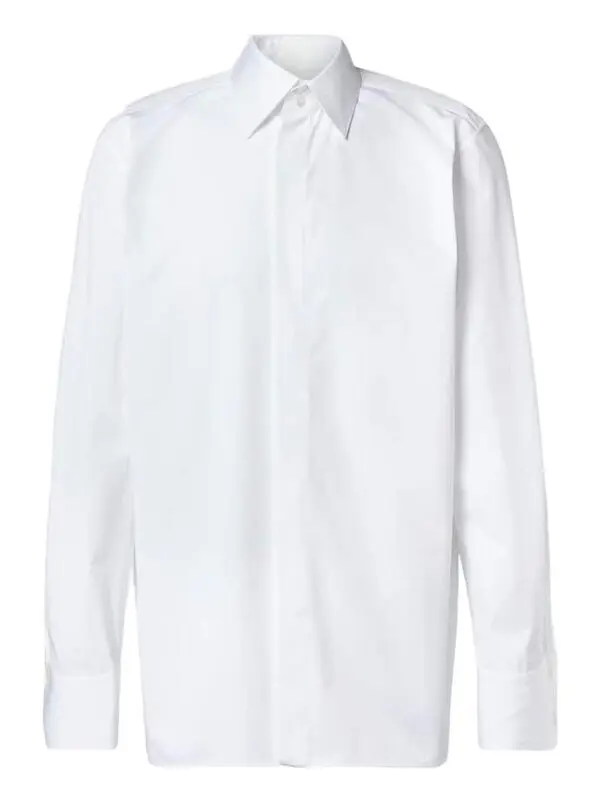Saint Laurent Cassandre Cotton Poplin Shirt - White
