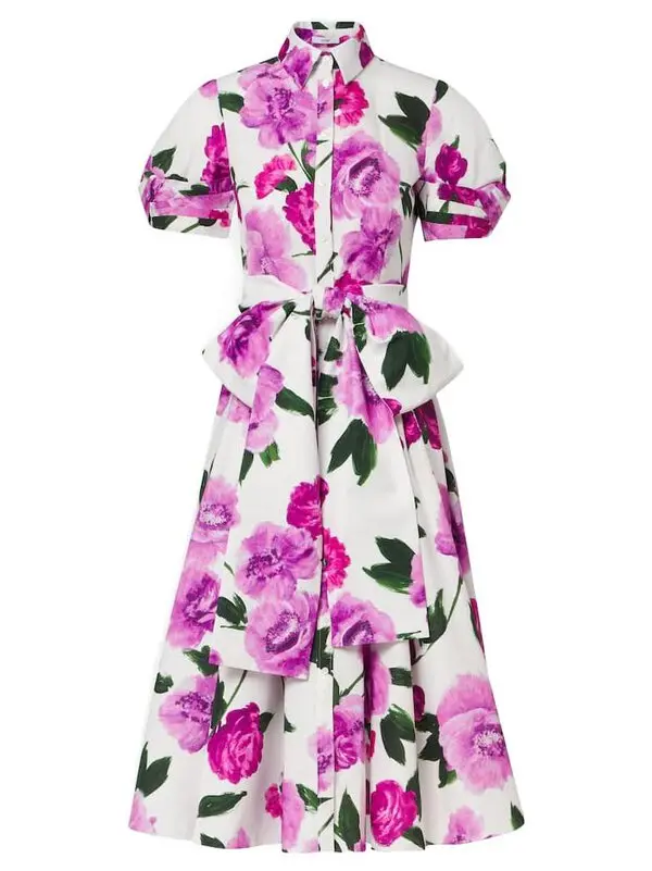 Erdem Floral Cotton Midi Shirt Dress - Multicoloured