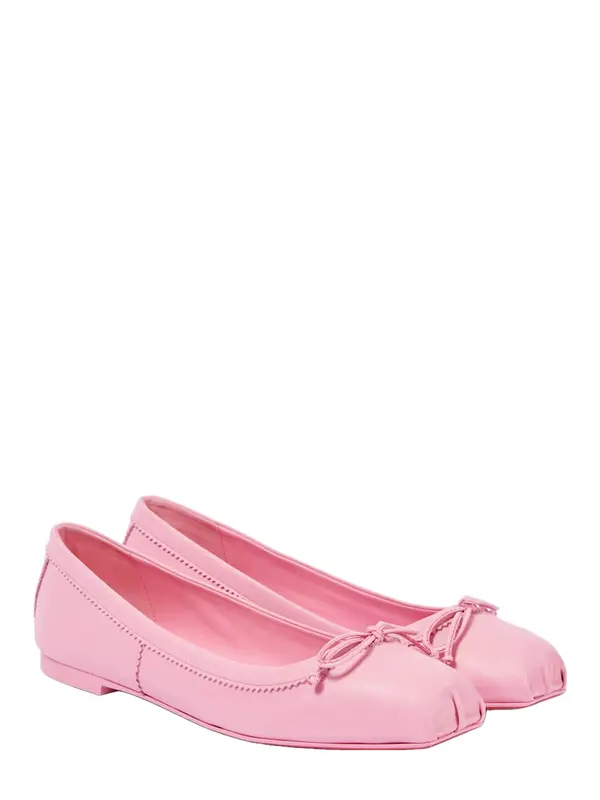 CHRISTIAN LOUBOUTIN Mamadrague Leather Ballet Flats - Pink