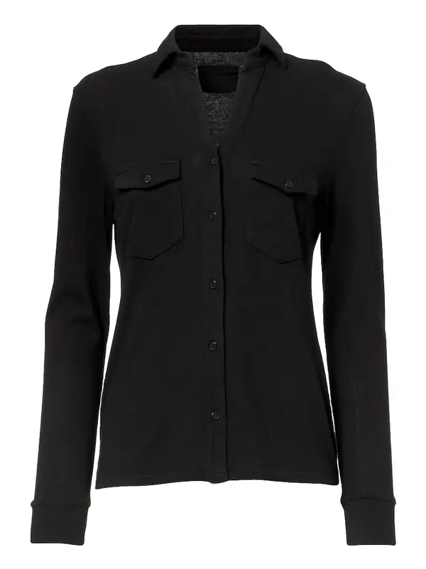 NILI LOTAN Liam Cotton Shirt - Black