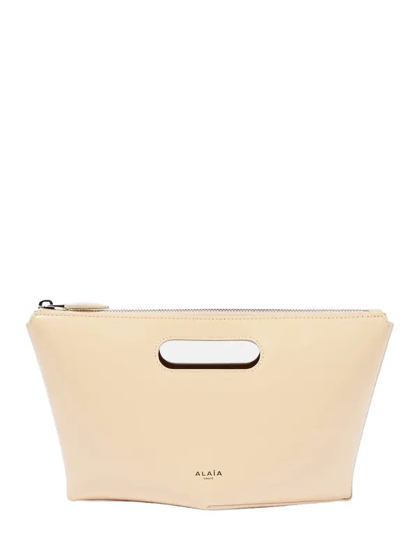 Alaïa Folded Mini Leather Clutch - Beige