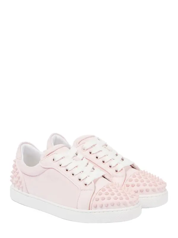 CHRISTIAN LOUBOUTIN Vieira 2 Studded Leather Sneakers - Pink