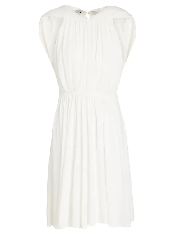 Another Tomorrow Gathered Cutout Mini Dress - Off-white