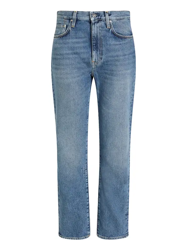 TOTEME High-rise Straight-leg Jeans - Mid Denim