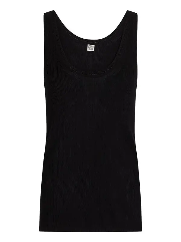 TOTEME Ribbed Silk And Cashmere-blend Tank - Black