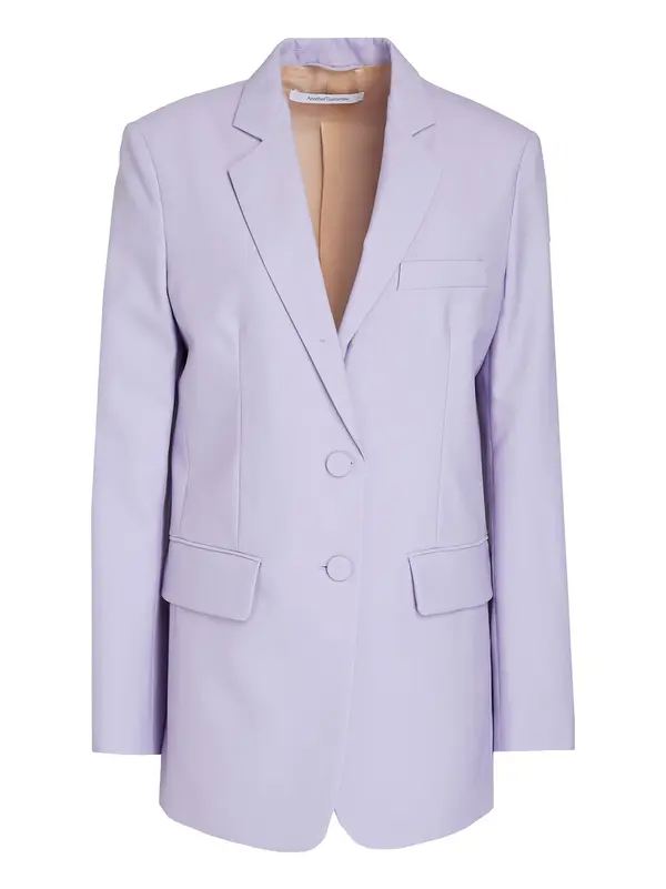 Another Tomorrow Wool-crepe Blazer - Lilac