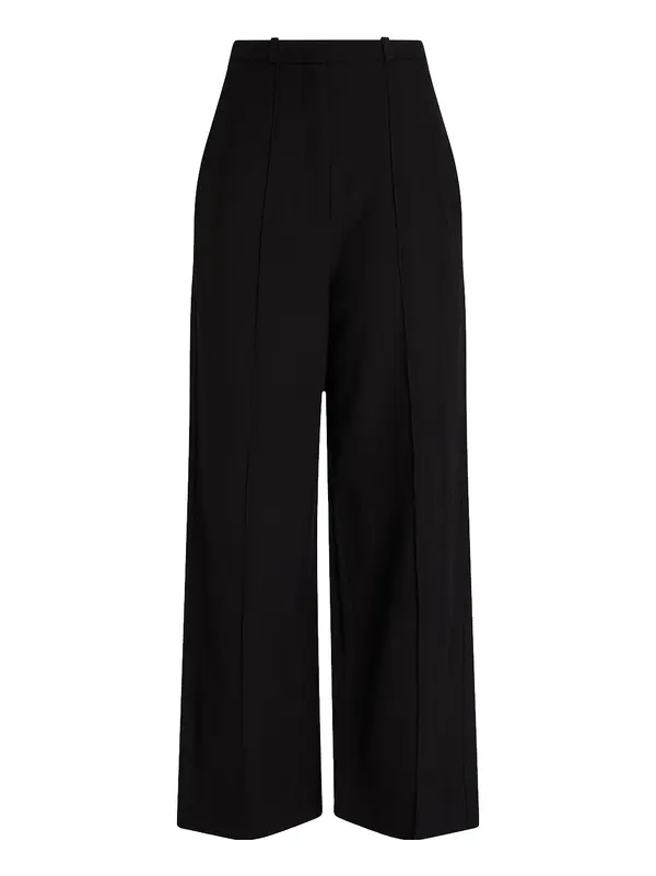 TOTEME Woven Wide-leg Trousers - Black