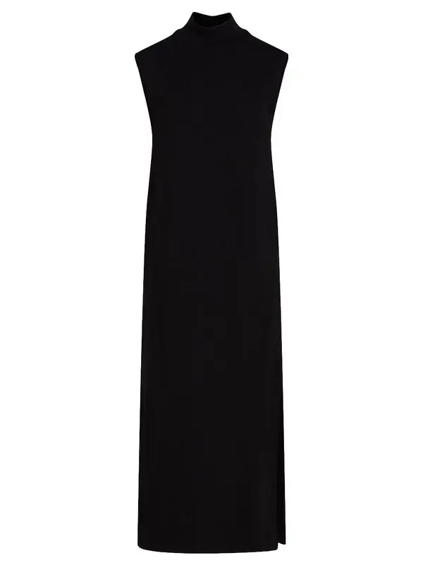 Another Tomorrow Cotton-jersey Midi Dress - Black