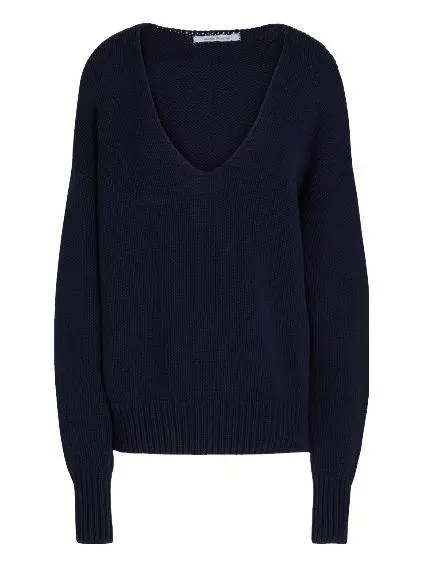 Another Tomorrow Cotton Sweater - Navy