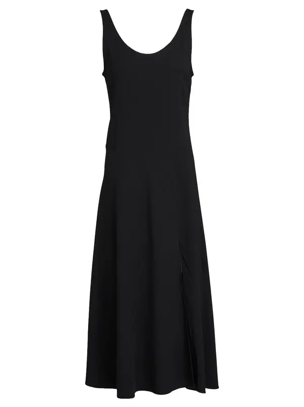 Another Tomorrow Crepe Midi Dress - Black