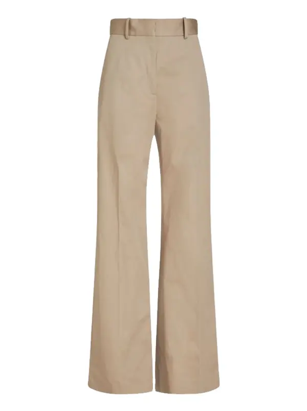 another tomorrow - Another Tomorrow Stretch Cotton-Twill Wide-Leg Pants