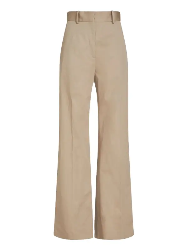 Another Tomorrow Stretch Cotton-twill Wide-leg Pants - Mushroom