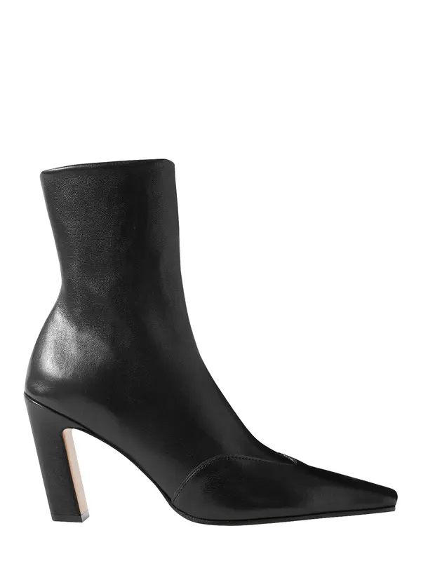 Khaite Nevada Leather Ankle Boots - Black