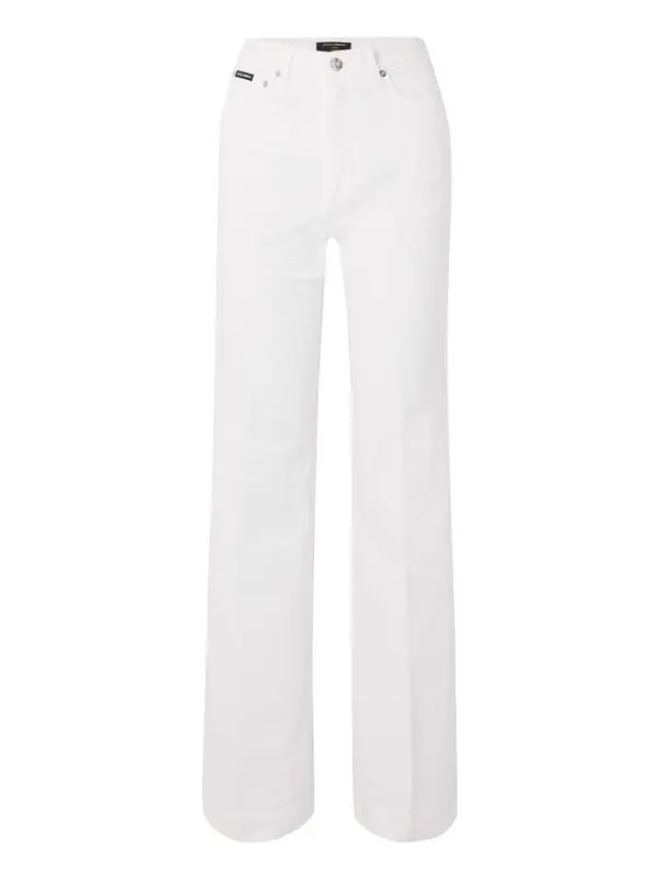Dolce & Gabbana Cotton-twill Flared Pants - White