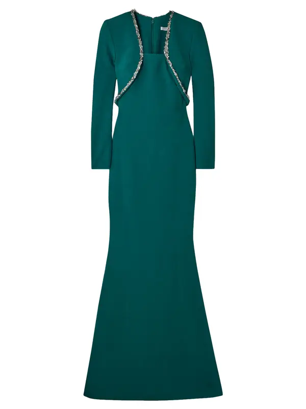 Safiyaa Jana Crystal-embellished Gown - Green