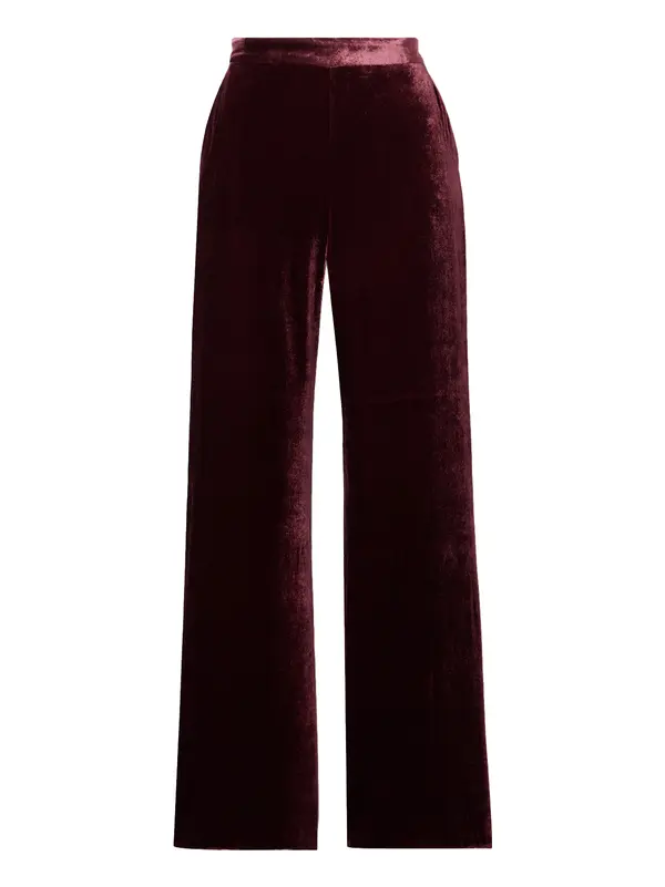 Etro Velvet Straight-leg Trousers - Burgundy